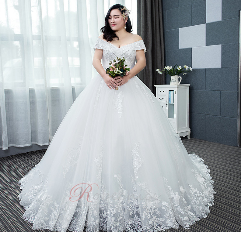 Robe de mariée a ligne Tissu Dentelle Lacet Cathédrale Naturel taille ...