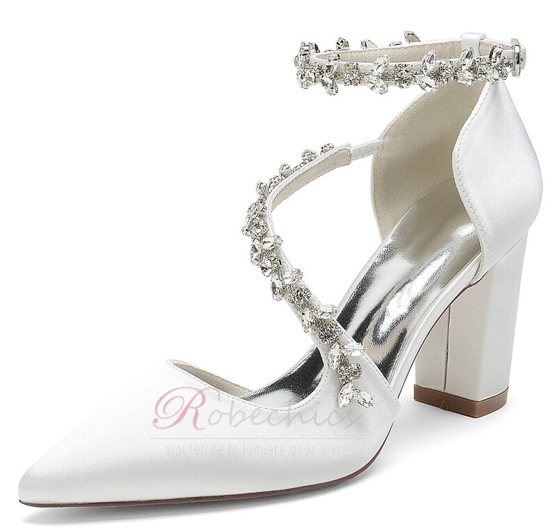 Satin Bride Demoiselle D'honneur Chaussures Rose Chaussures De Mariage ...